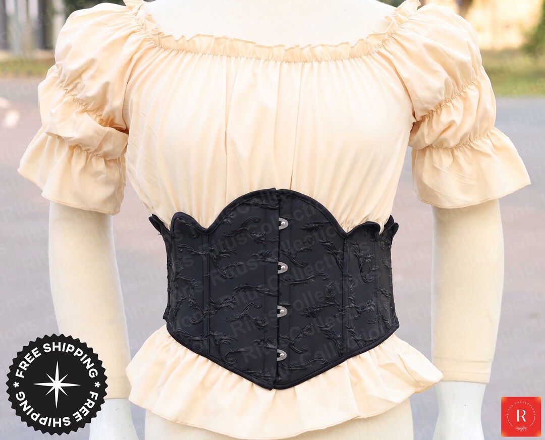 Renaissance Underbust Corset Top, Floral Prom Dress Corset Belt ...