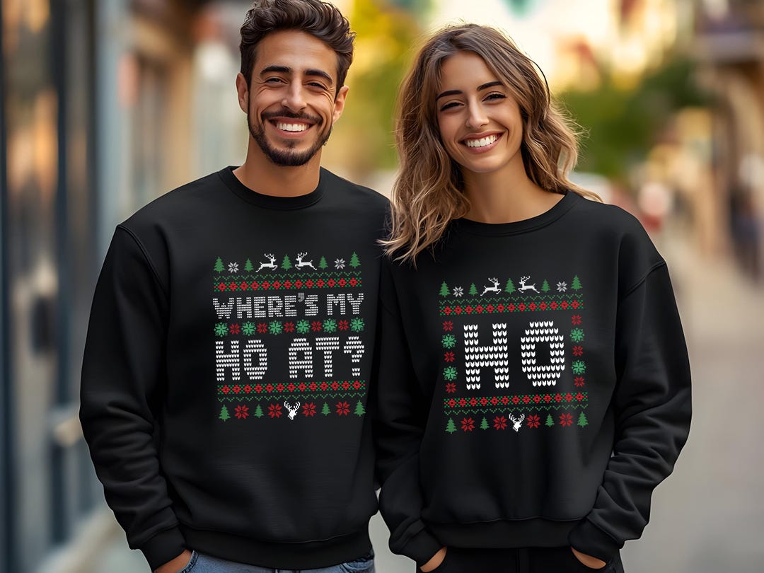 Where's My Ho at Matching Christmas Sweater, Ugly Christmas Couple ...