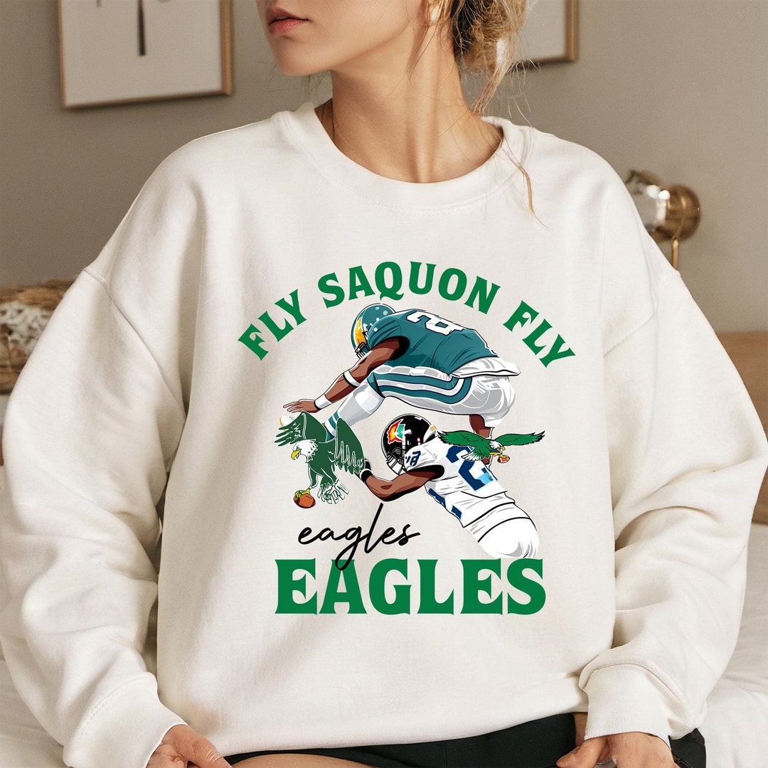 Fly Saquon Fly Barkley Sweatshirt, Kelly Green Crewneck Sweatshirt ...