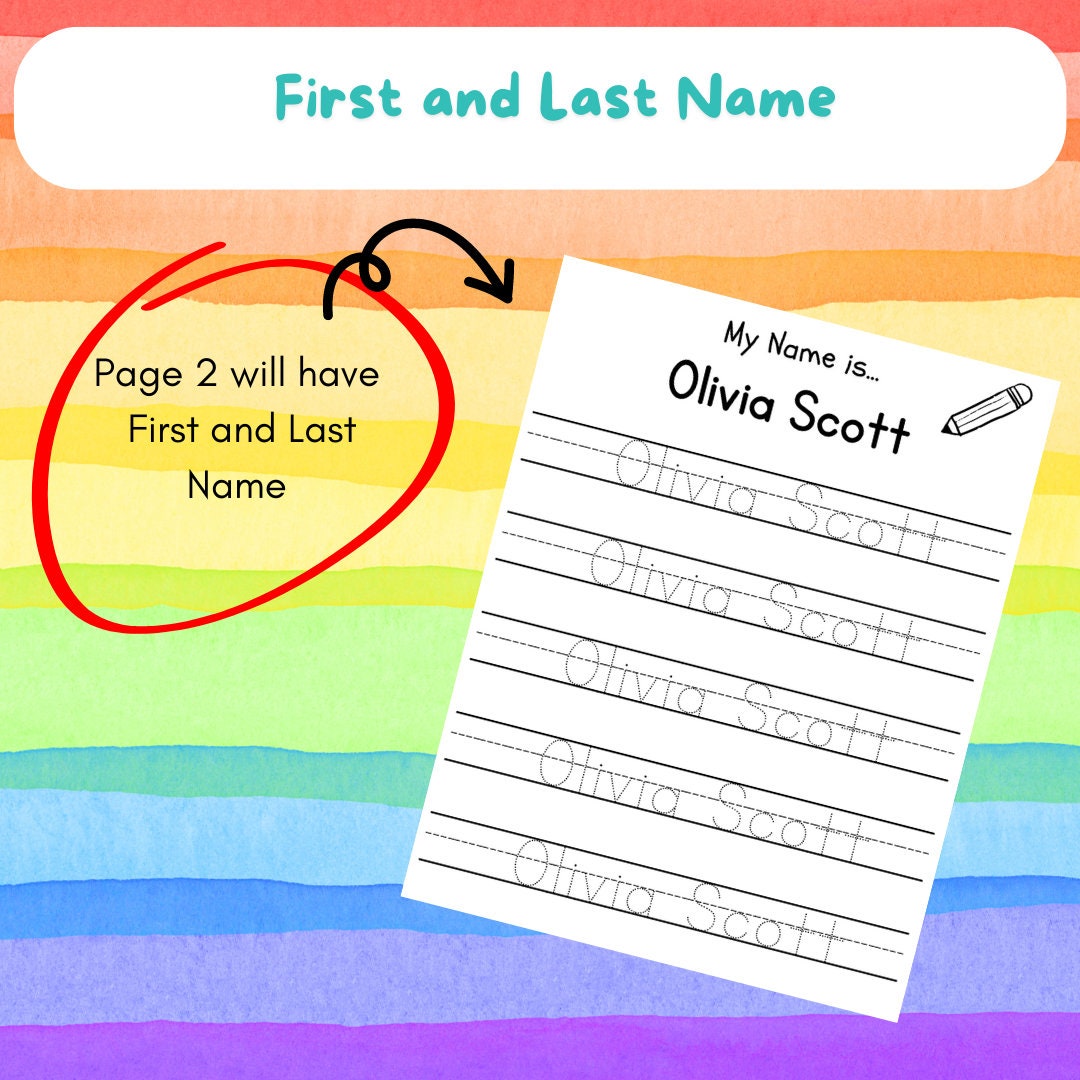 Personalized Name Practice Worksheet, Custom Name Tracing, Preschool ...