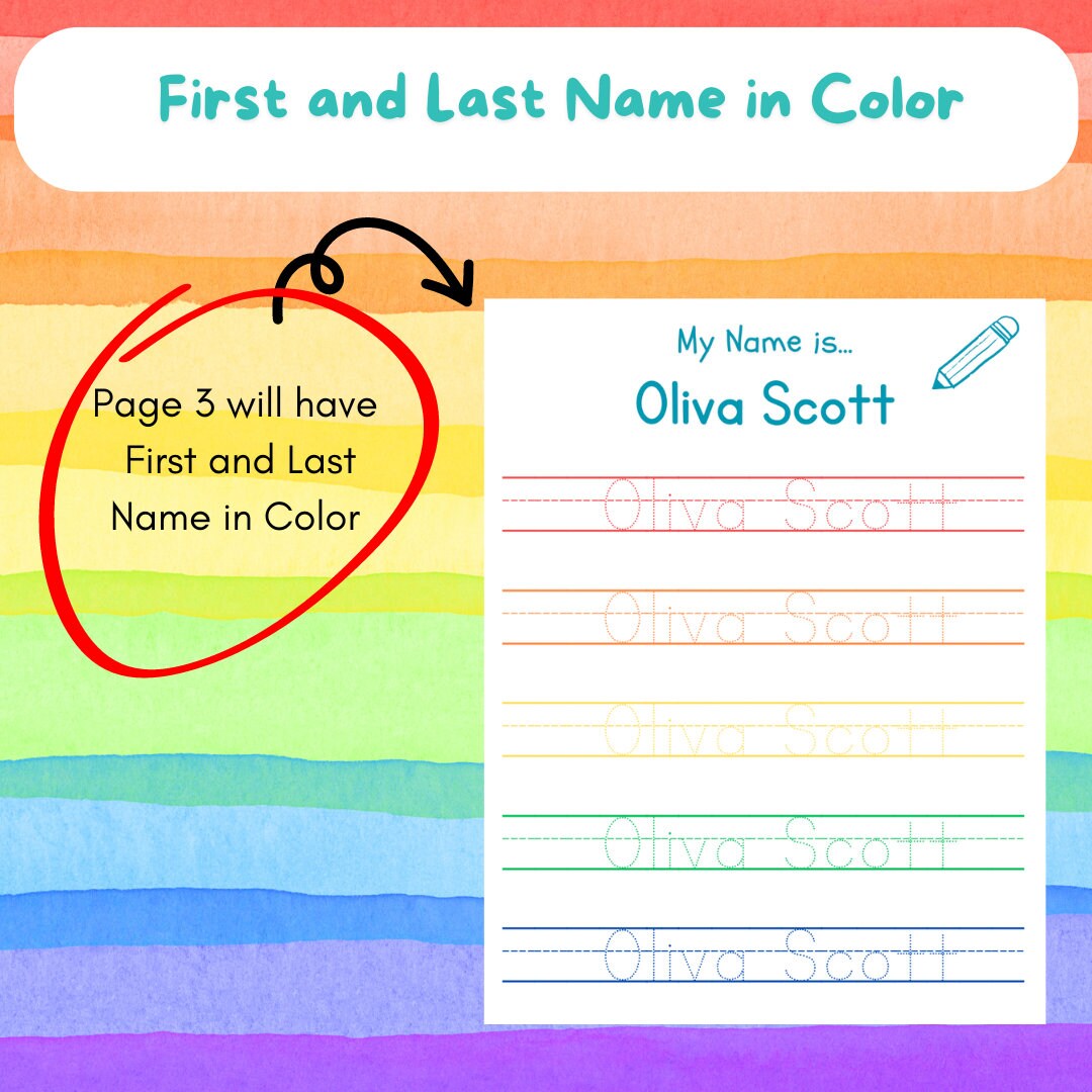 Personalized Name Practice Worksheet, Custom Name Tracing, Preschool ...