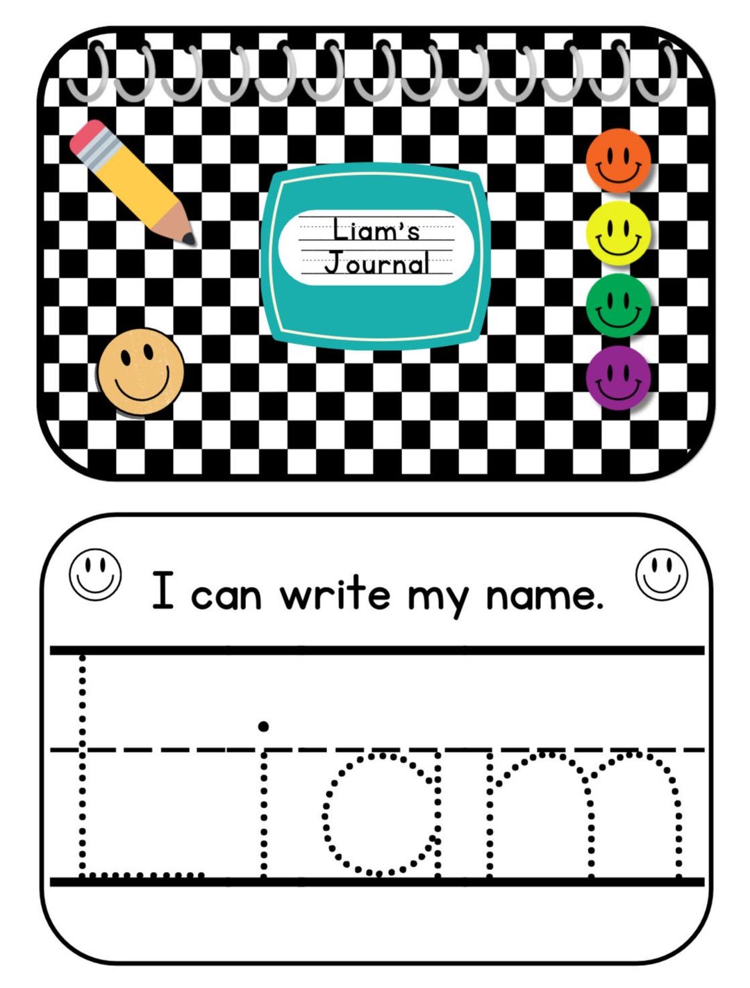 Custom Name Tracing Book, Preschool Name Book, Personalized Toddler ...