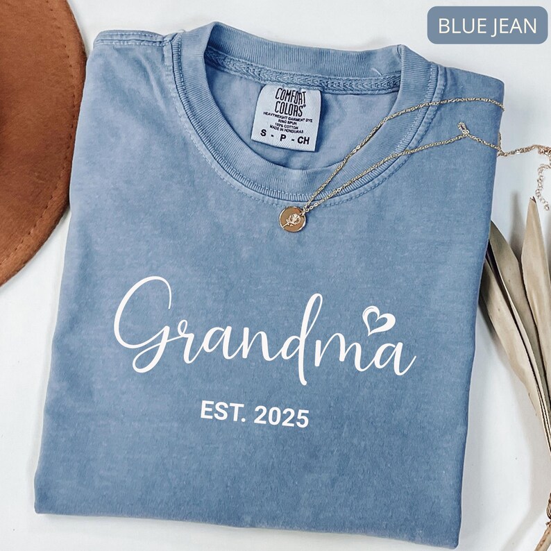 Custom Comfort Colors® Grandma Shirt, Gift for Grandmother, Grandma Est ...