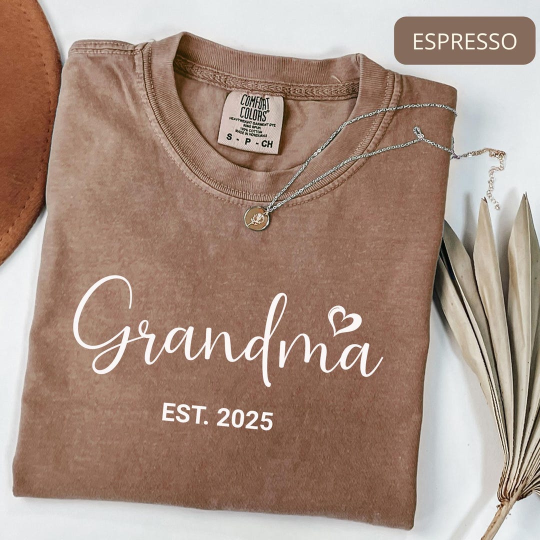 Custom Comfort Colors® Grandma Shirt, Gift for Grandmother, Grandma Est ...