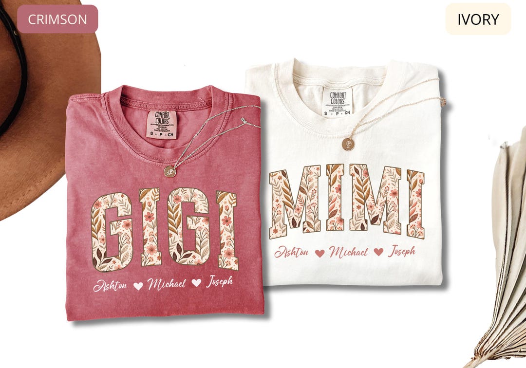 Custom Gigi Shirt With Kids Names Gift, Custom Gift for Gigi, Mothers ...