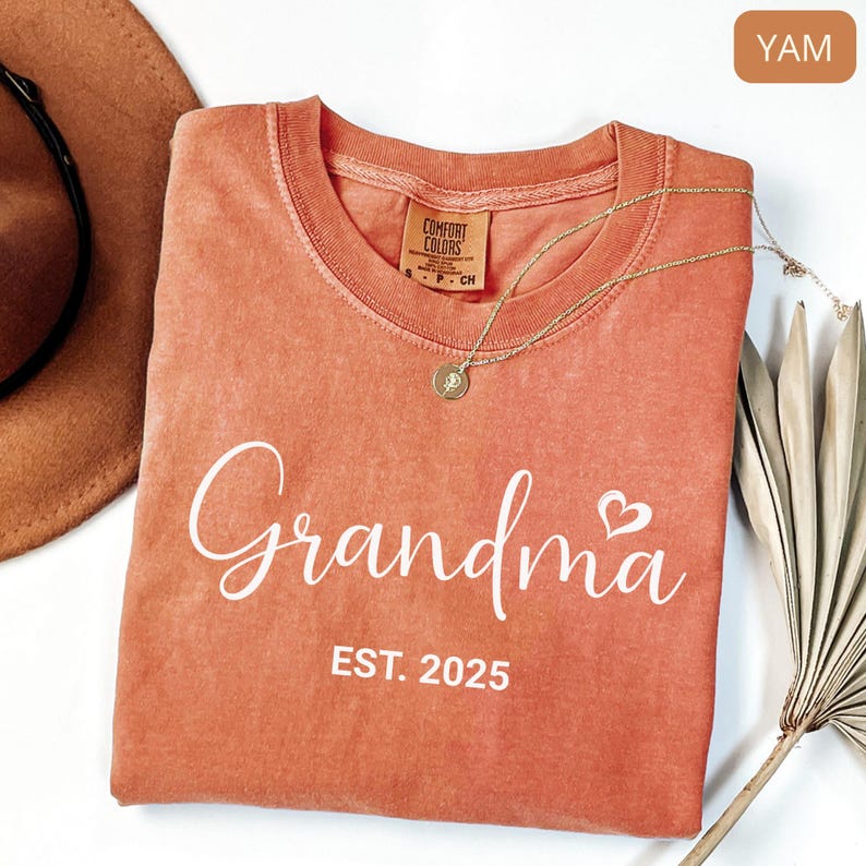 Custom Comfort Colors® Grandma Shirt, Gift for Grandmother, Grandma Est Date Tshirt Christmas ...