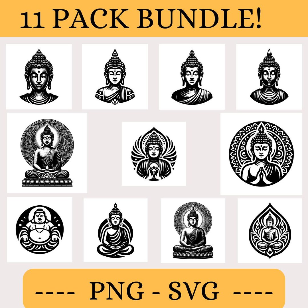 Buddha SVG Bundle, Buddha PNG Bundle, Buddha Clipart, Buddha SVG Cut ...