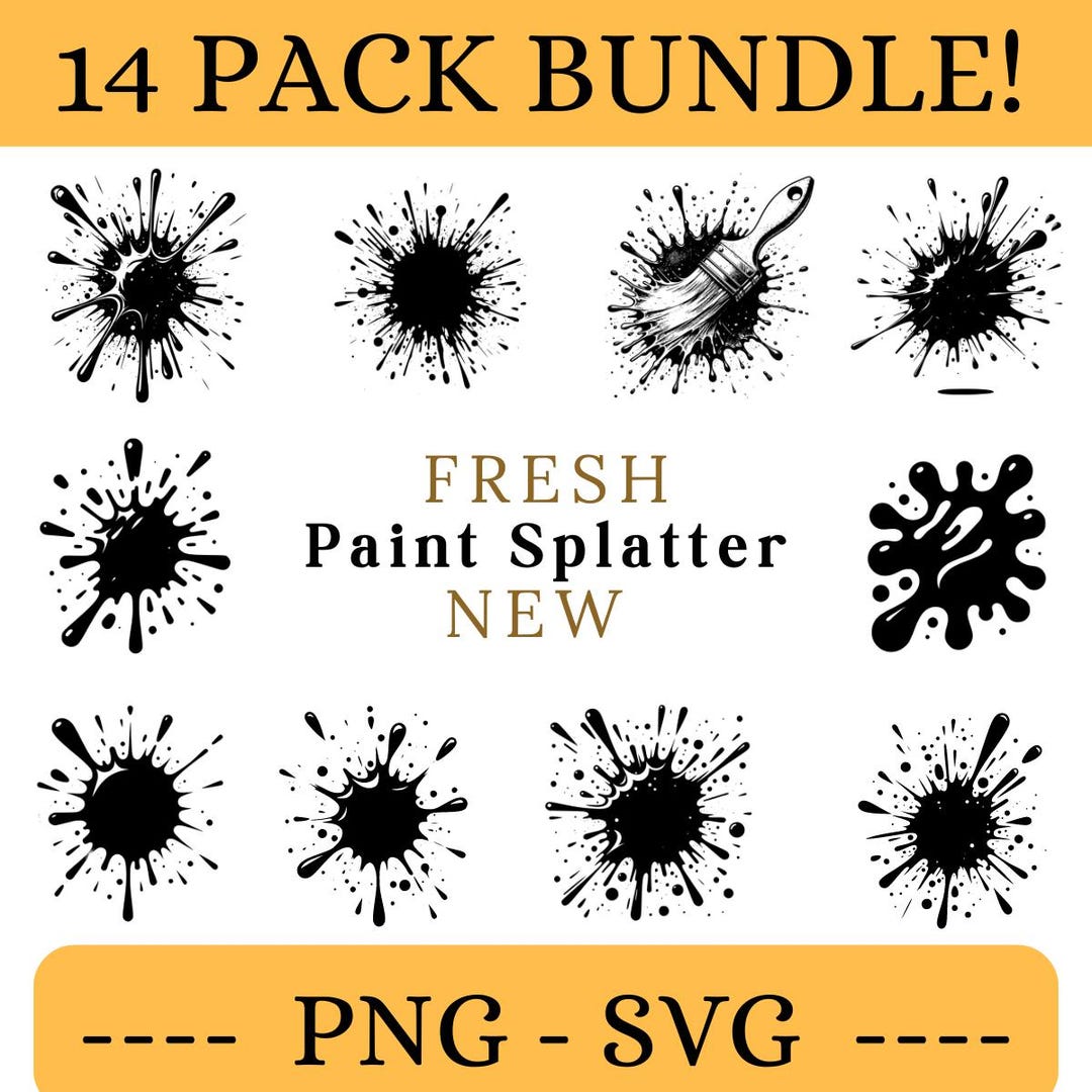 Paint Splatter SVG, Splatter Clipart, Splash Vector, SVG Files for ...