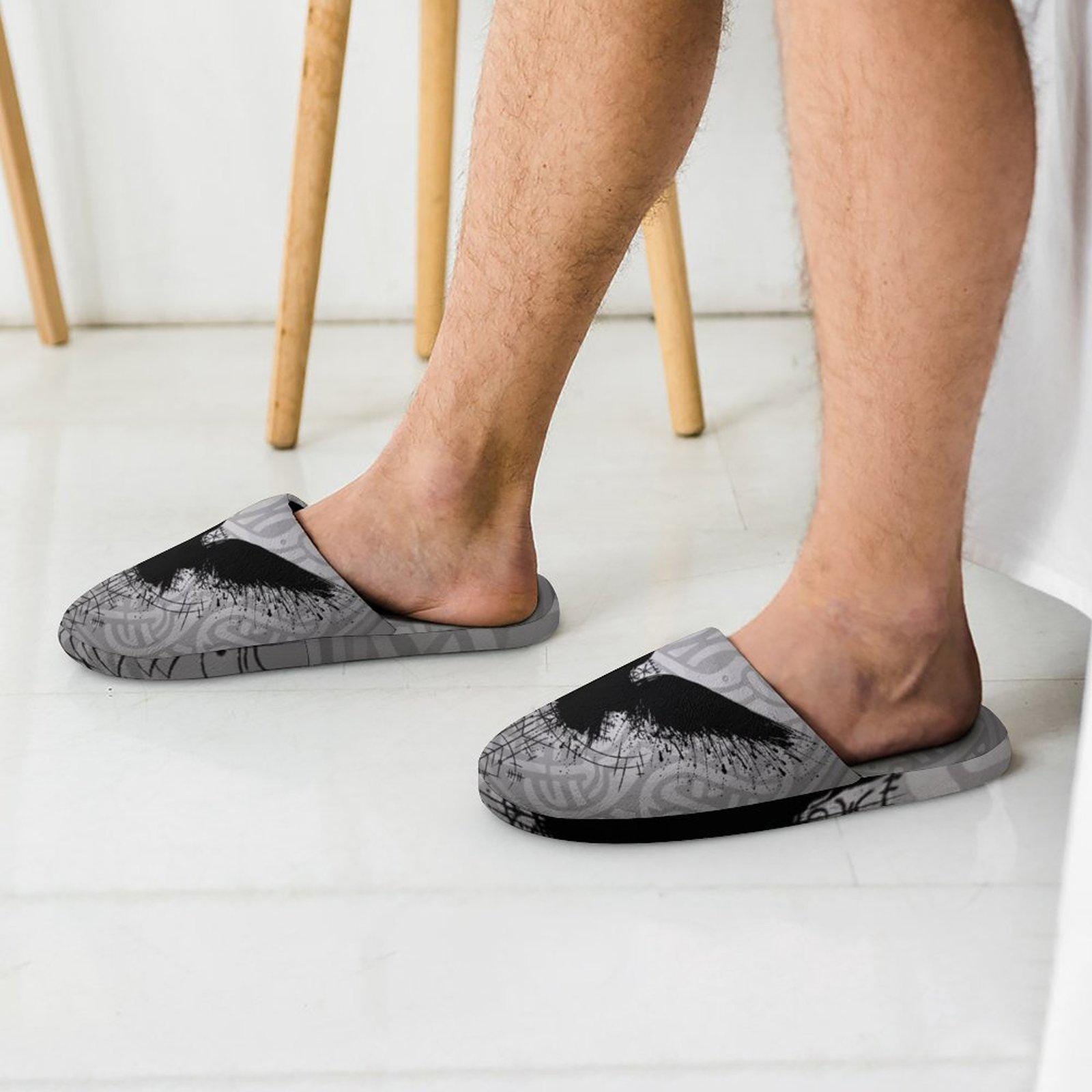 Viking Crow Flannel Slippers: Gothic Norse Pagan Shoes - Etsy