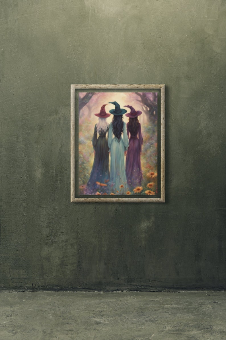 Wiccans Power of Three Mystical Sisterhood of the Witches Matte Canvas ...