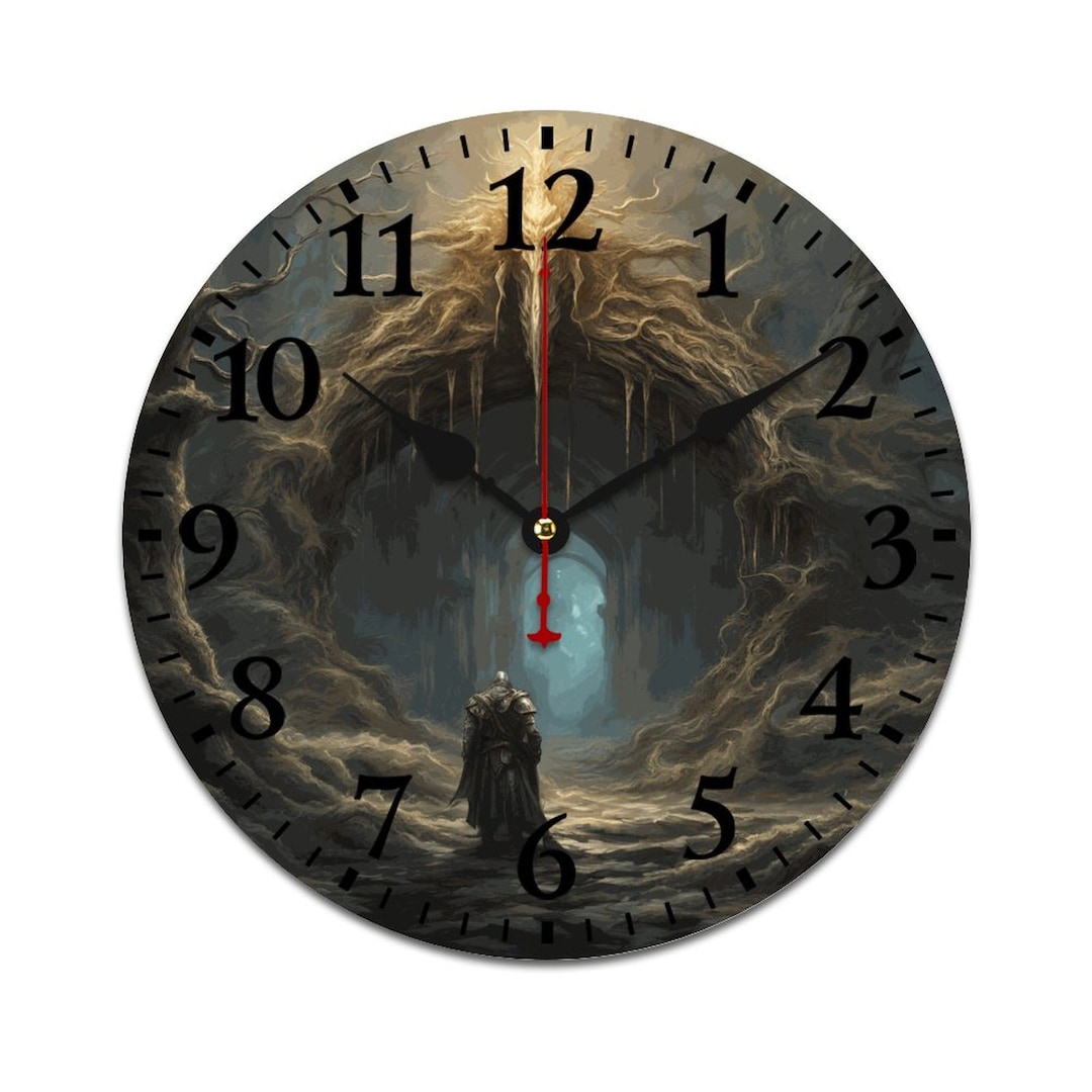 Elden Ring Fantasy Wooden Wall Clock-9.84"x9.84"/ 25x25cm Halloween Art ...