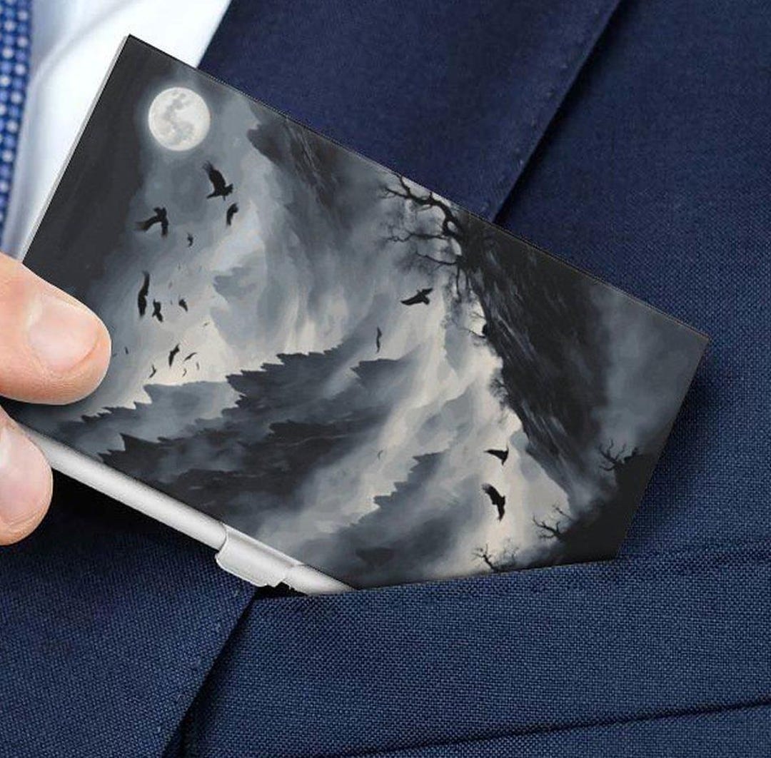 Murder of Crows Midnight Business Card Holder, Witchy Midnight Crow ...