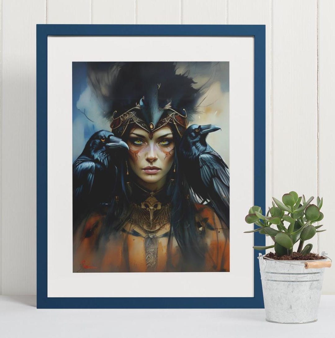 Satin Poster, Morrigan Dark Art, Celtic Goddess Wall Art, Pagan Home ...
