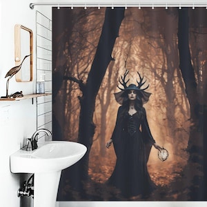 Gothic Bathroom, Forest Witch Shower Curtain, Witch Decor Twilight ...