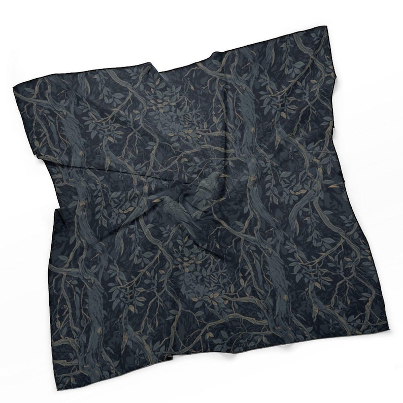 William Morris Inspired Crow Scarf - Gothic Clothing, Dark Academia ...