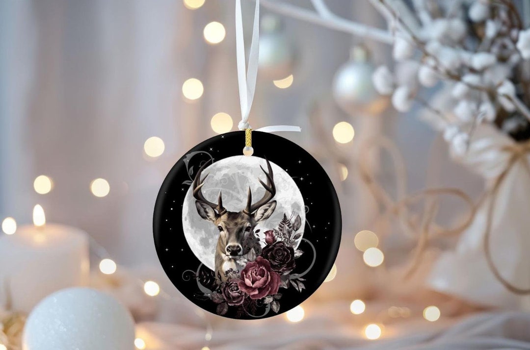 Stag Tarot Christmas Ornament: Pagan Yule Altar Decoration - Etsy