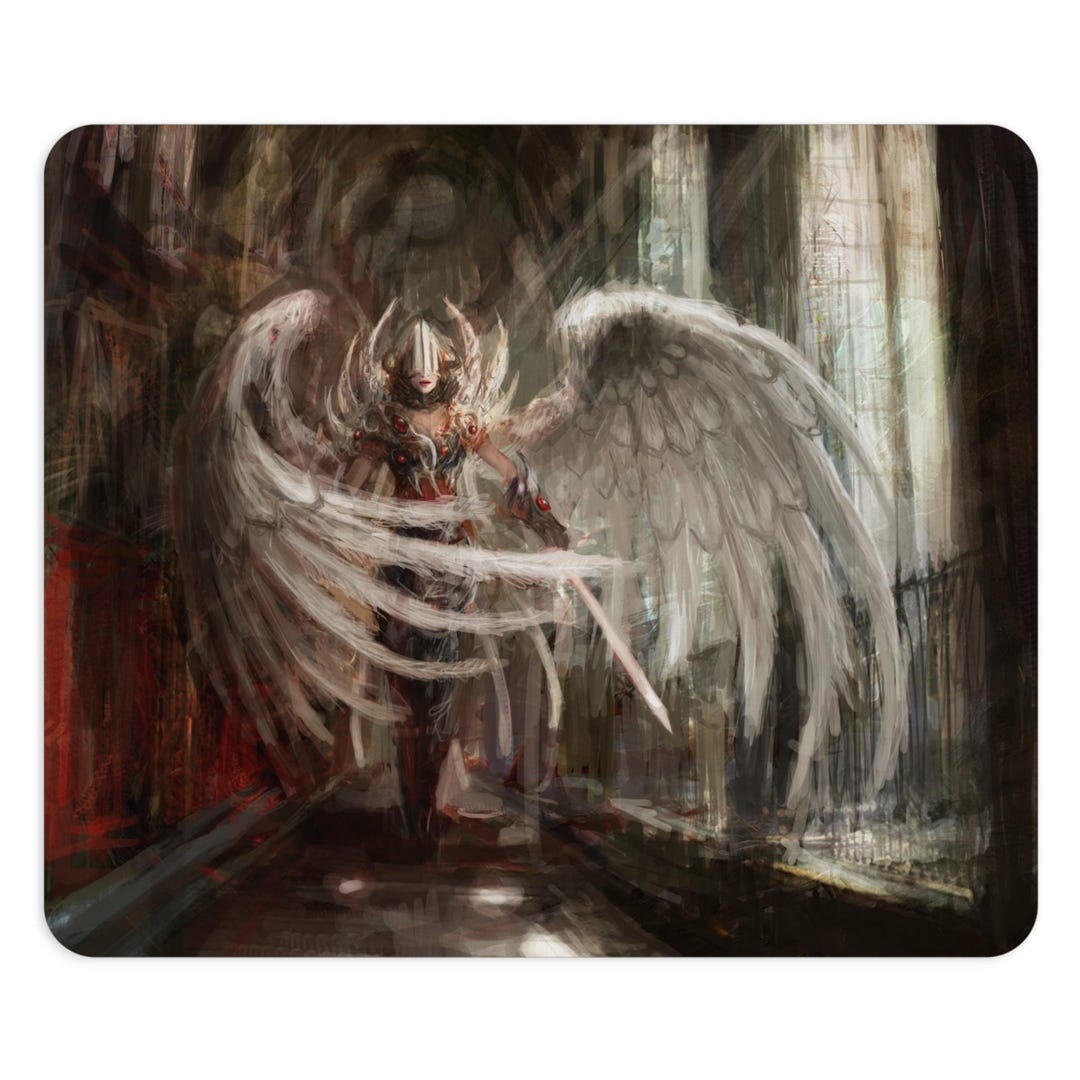 Fantasy Angel Mouse Pad, Bohemian Desk Accessory, Gamer Gift, Mystic ...