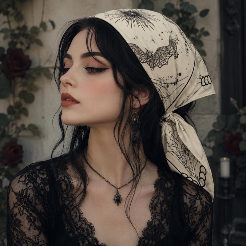 Gothic silk bandana - Etsy.de