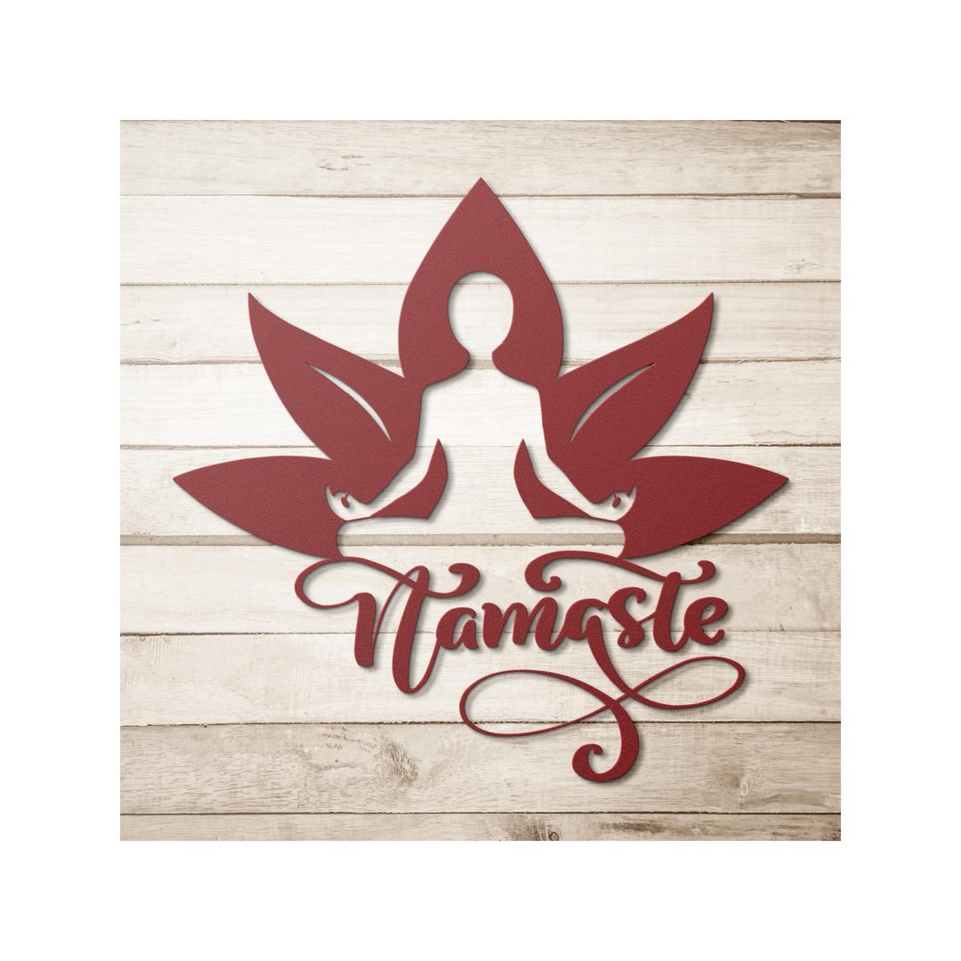 Namaste Sitting Yoga Meditation Decor, Metal Wall Art, Namaste Decor ...