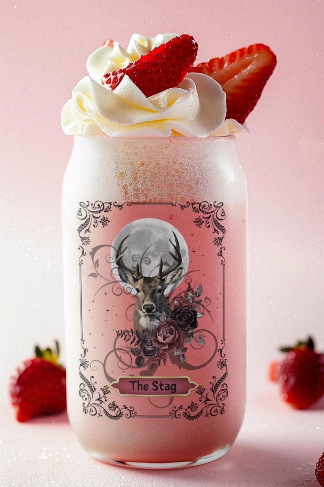Stag Tarot Can-shaped Glass: Iced Coffee Libby Glass (16 Oz) - Etsy