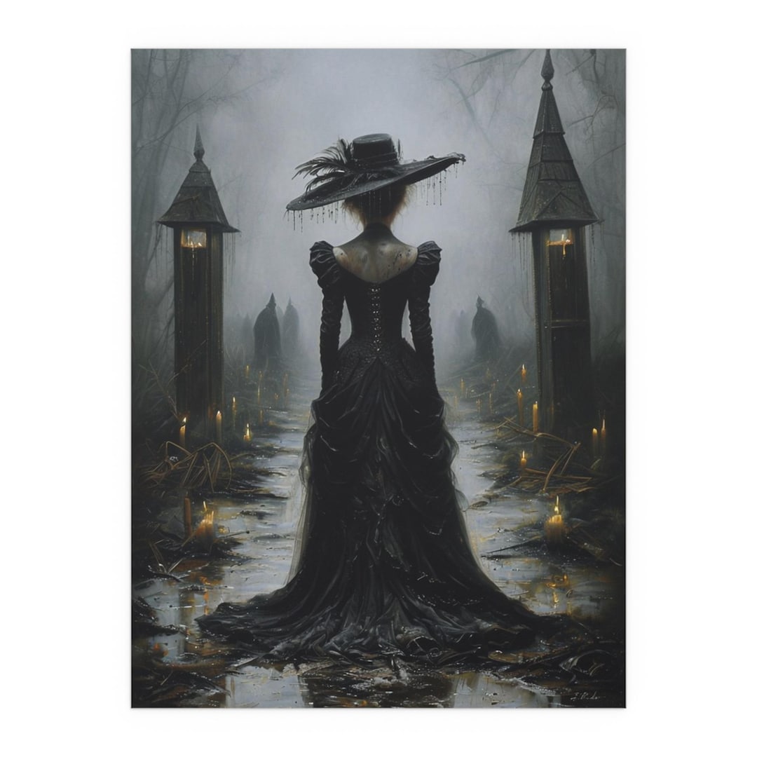 Victorian Lady in the Mist Gothic Wall Art, DIGITAL DOWNLOAD, Vintage ...