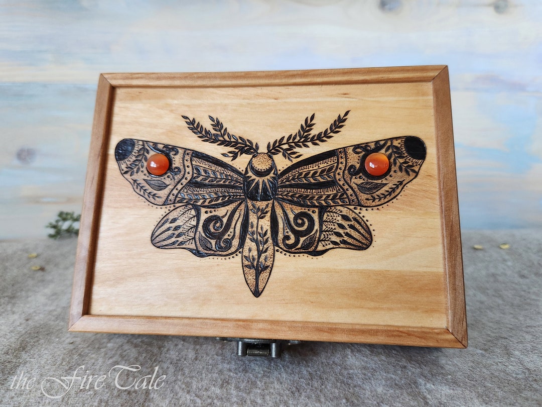 Hand Engraved wood Burned Wooden Keepsake Box Small Wooden - Etsy