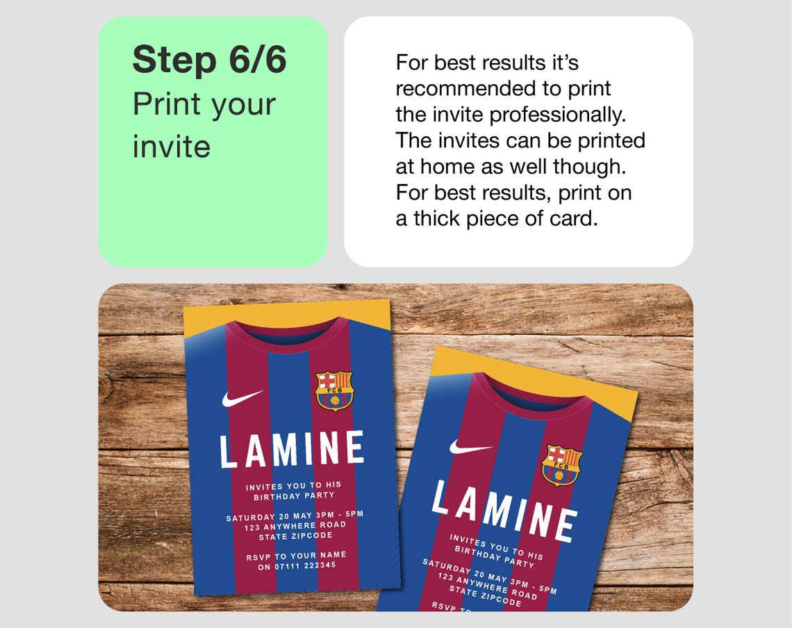 Editable Animated Barcelona Party Invitation | Digital Football ...