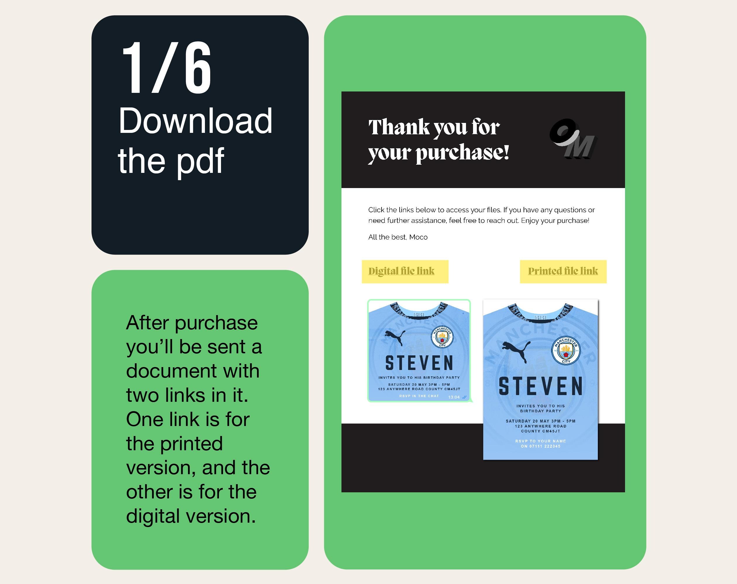 Editable Animated Manchester City Party Invitation | Digital Football ...
