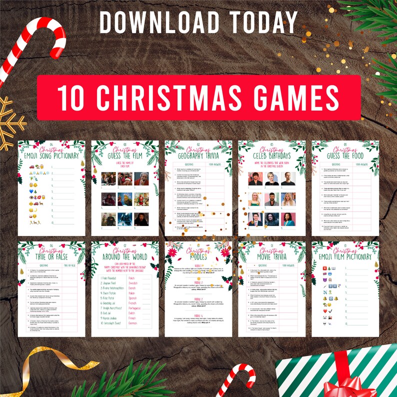 Printable Christmas Game Bundle Christmas Party Games Christmas Games ...