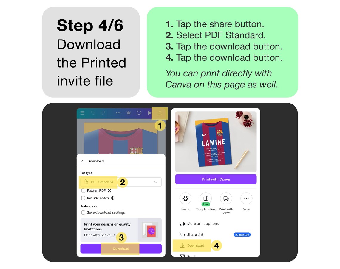 Editable Animated Barcelona Party Invitation | Digital Football ...
