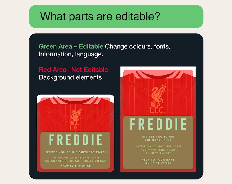 Editable Animated Liverpool Party Invitation | Digital Football ...