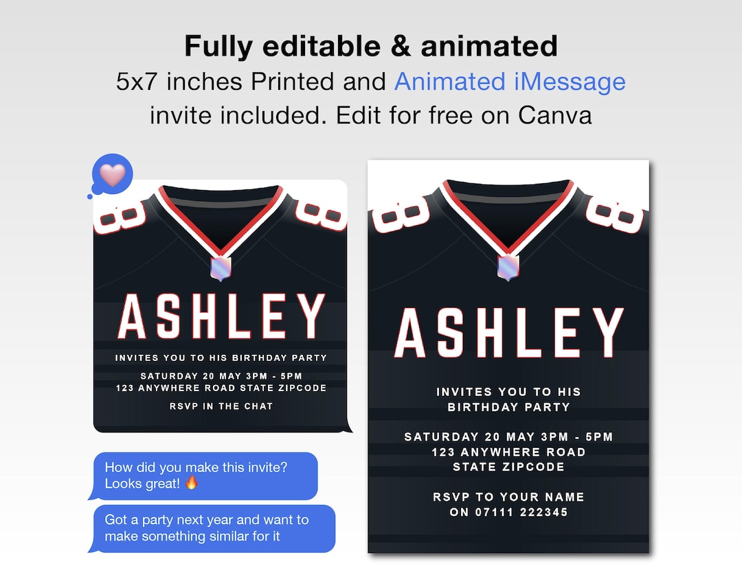 Editable Houston Texans Birthday Invitation | Animated Digital Football ...