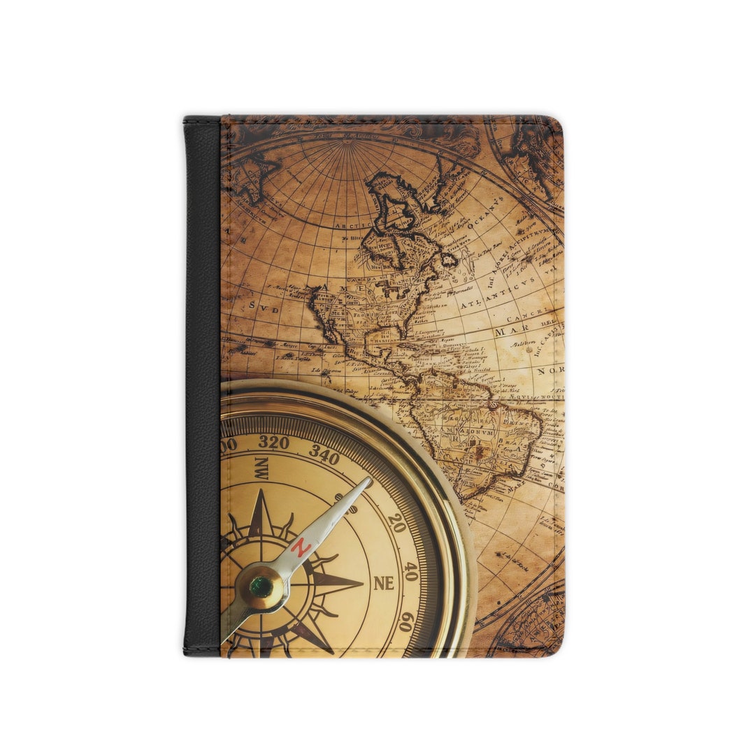Vintage Map Passport Cover: Faux Leather RFID Travel Wallet - Etsy