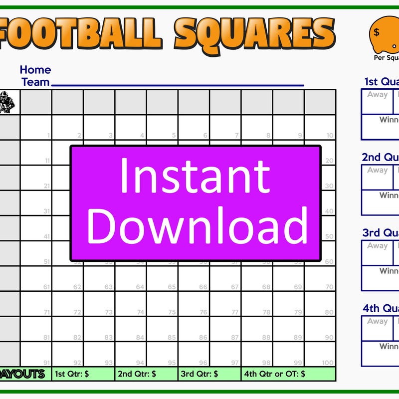 2025 Football Pool Templates Printable - Etsy