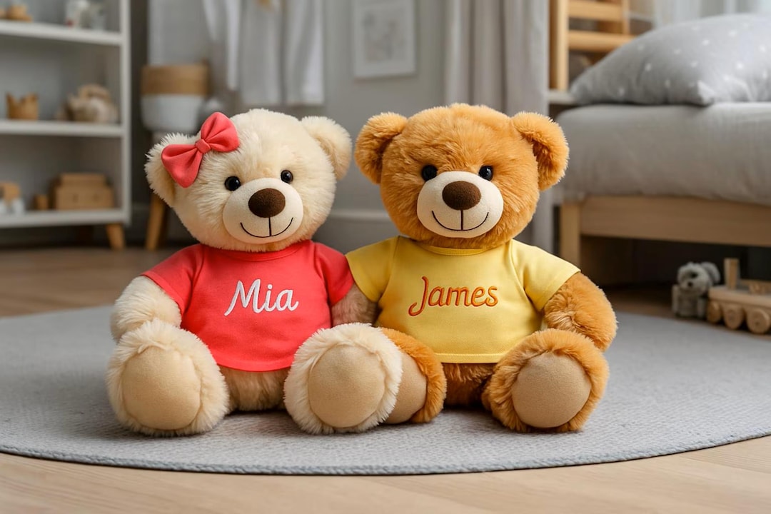 Customized Teddy Bear Embroidered Shirt With Name Personalized Baby ...
