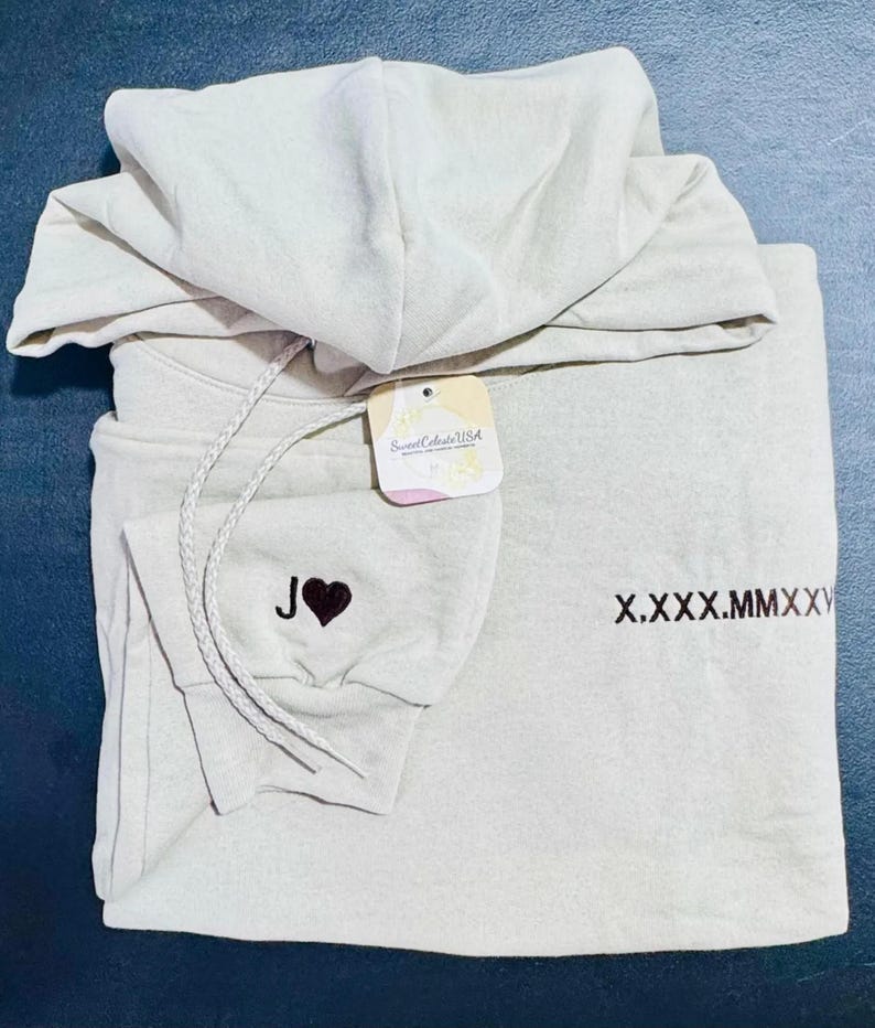 Custom Roman Numeral Sweatshirt for Couples, Personalized Embroidered ...