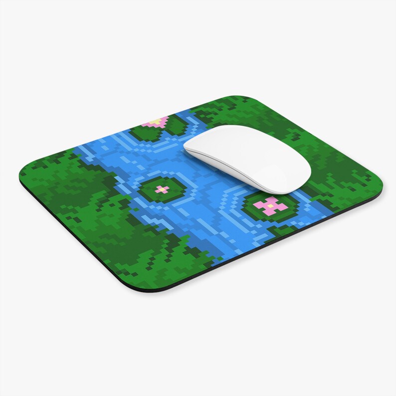 Lily Pad River Pixel Art Mouse Pad (rectangle) | Video Game Aesthetic ...