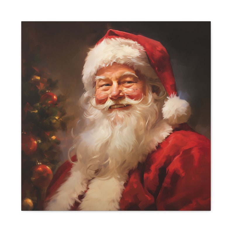 Santa Claus Oil Painting Digital Art - Etsy