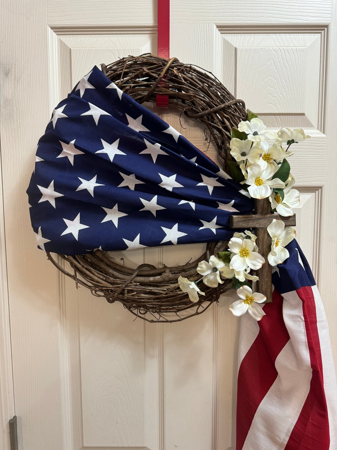 American Flag Grapevine Wreath - Etsy