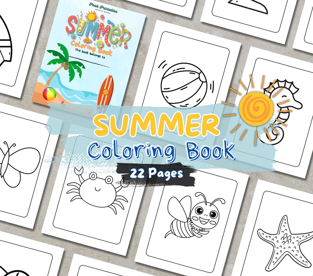 Summer Coloring Book - Etsy