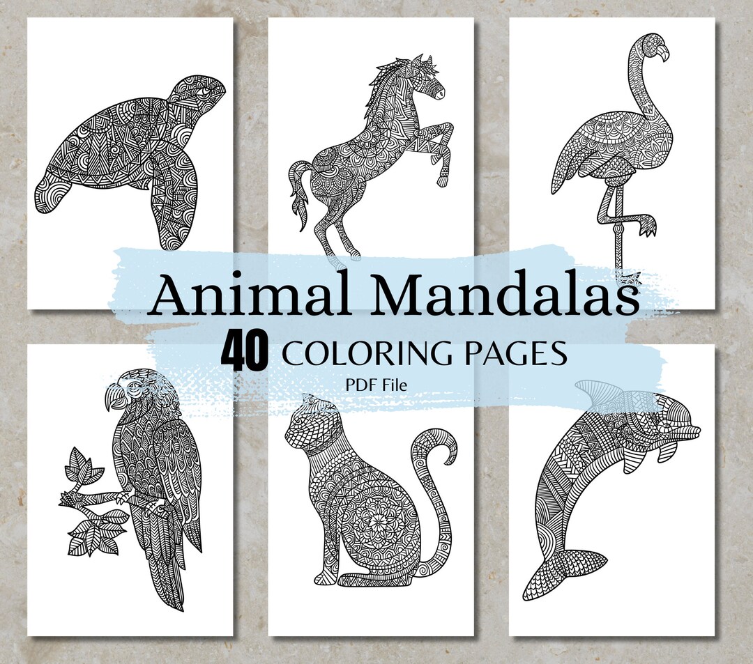 Animal Mandalas Coloring Book - Etsy