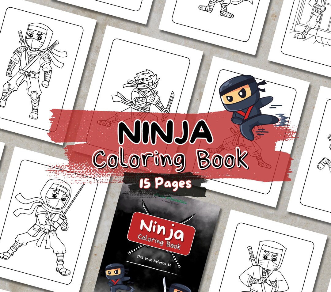 Ninja Coloring Book - Etsy