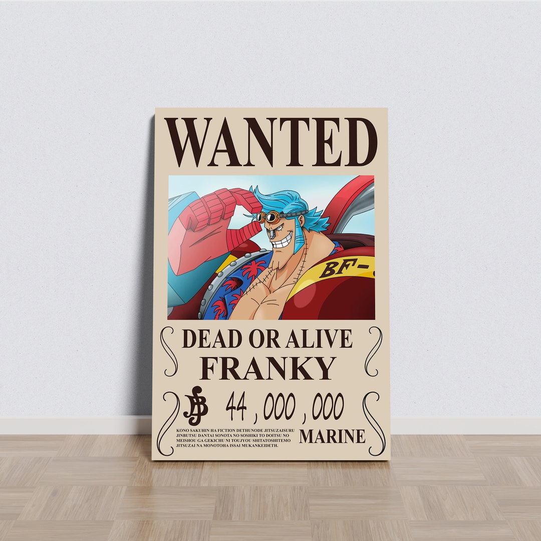 Anime Gift Wall Art wanted Franky Poster One Piece Poster - Etsy