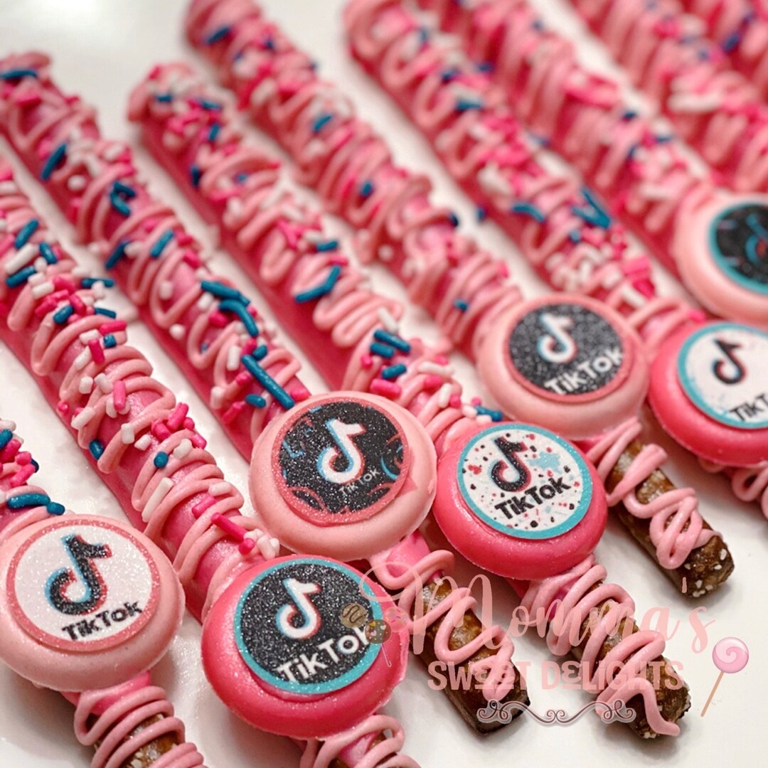 Tik Tok Chocolate Covered Pretzels, Party Favors, Music Party, Tik Tok ...