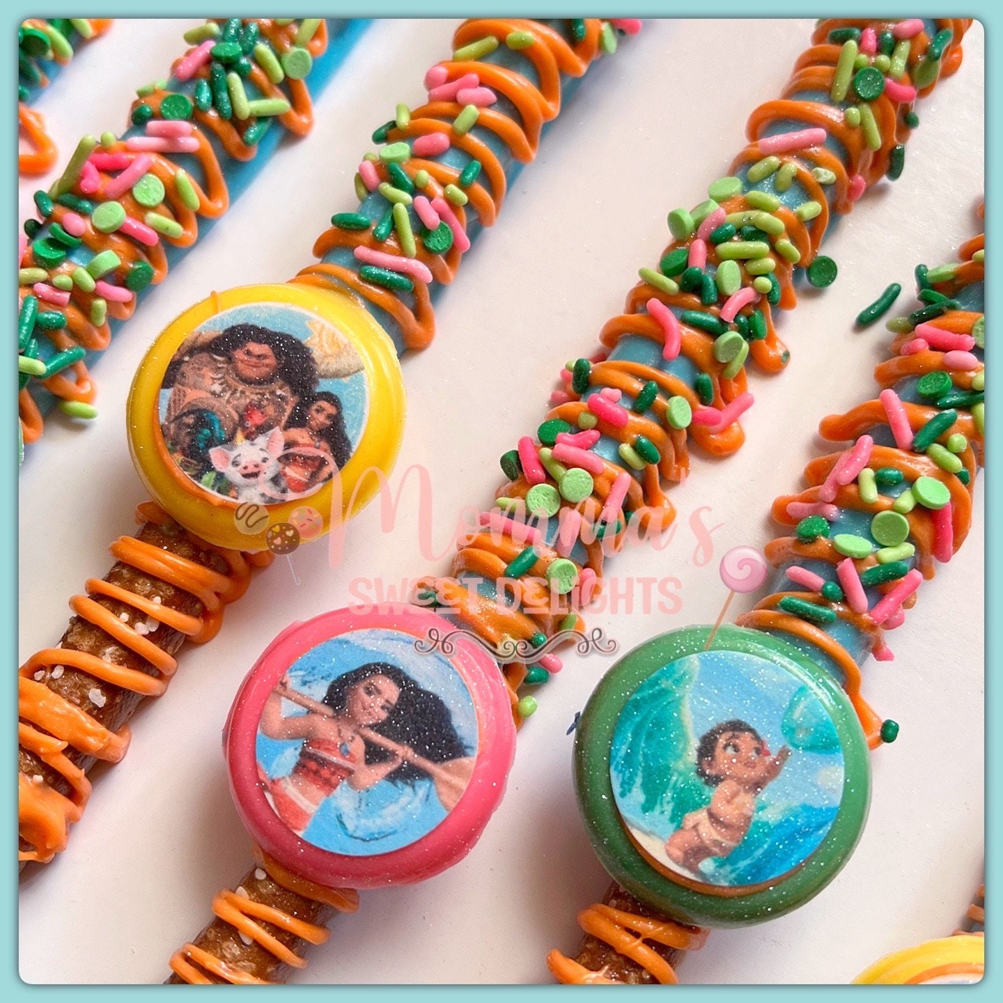 Moana Chocolate Covered Pretzels , Luau Party, Luau Birthday, Moana ...