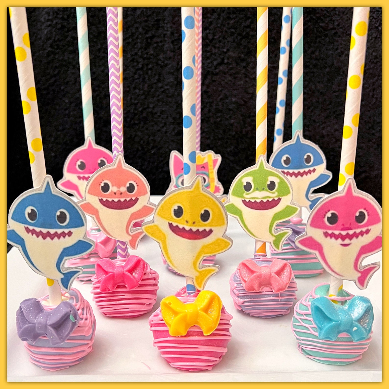 Baby Shark Cake Pops, First Birthday Party Favors, Baby Shark Party ...