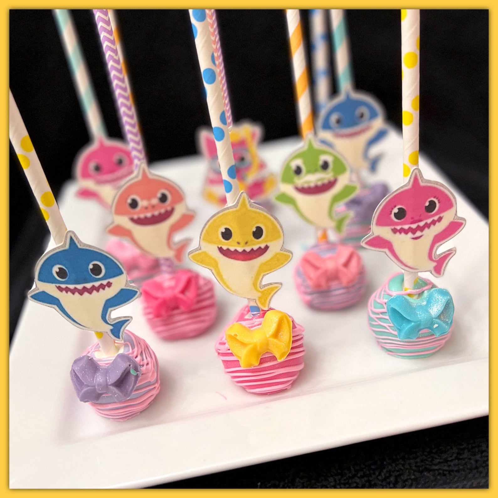 Baby Shark Cake Pops, First Birthday Party Favors, Baby Shark Party ...