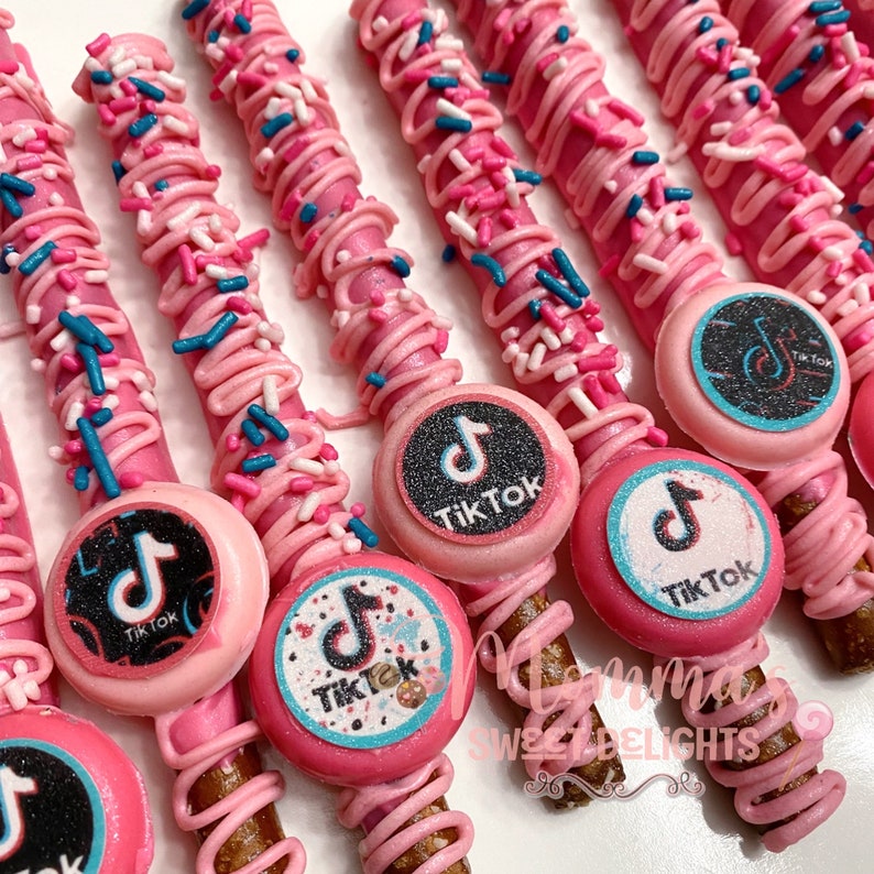 Tik Tok Chocolate Covered Pretzels, Party Favors, Music Party, Tik Tok ...