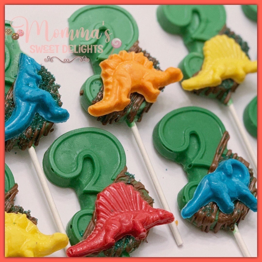 Dinosaur Chocolate Lollipops, Dinosaur Party Favors, Dino Party, Dino ...
