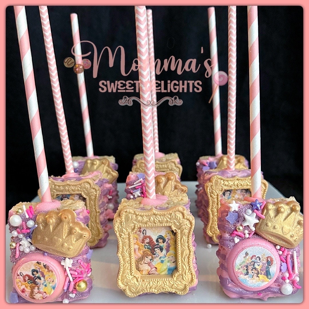 Princess Chocolate Covered Rice Krispies, Princess Party, Party Favors ...